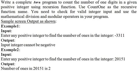 Solved Write A Complete Java Program To Count The Number Of Chegg