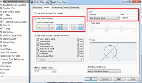 Setting The Point Style Marker Size And Scale Using Autocad Civil 3d