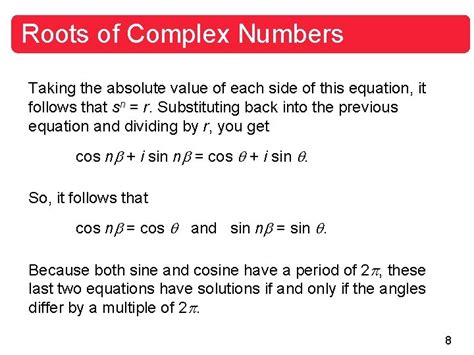 Objectives Find Nth Roots Of Complex Numbers