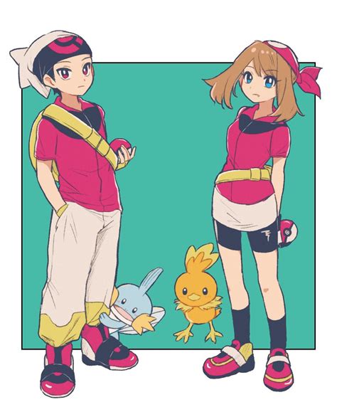 Yukue M Brendan Pokemon May Pokemon Mudkip Torchic Nintendo