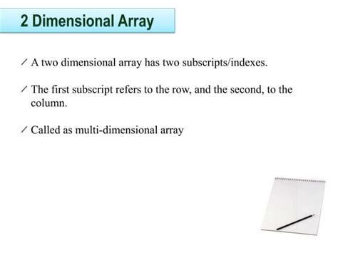 Two Dimentional Array Pptx Programming Languages Computing