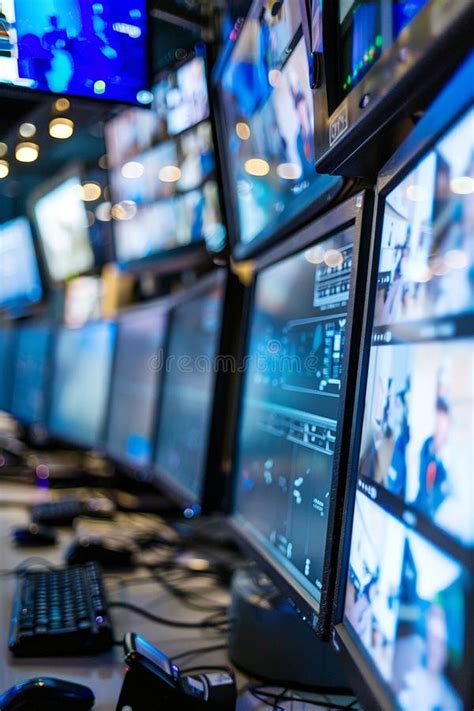 Security Agency Camerasstaff And Head Officeai Generative Stock Illustration Illustration Of