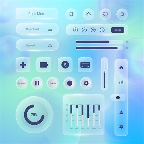 premium vector gradient glassmorphism effect ui button element