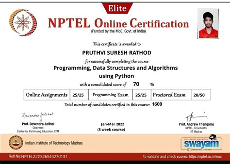 Pruthvi Rathod On Linkedin I Have Successfully Completed Data Structure And Algorithms Using Python