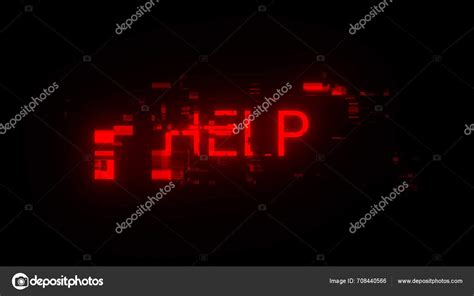 Rendering Help Text Screen Effects Technological Failures Spectacular Screen Glitch Stock