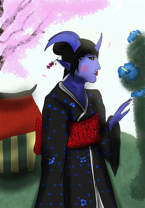 Blue Demon Girl By Shadowwolf133 On Deviantart