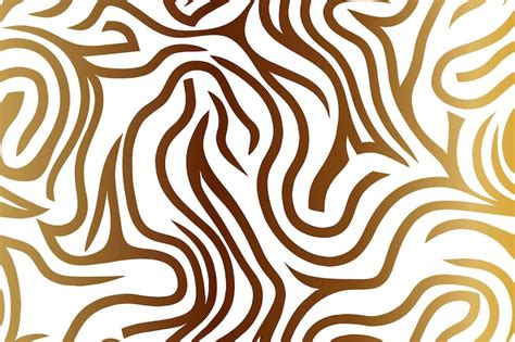 Free Vector Golden Circuitry Wavy Lines Seamless Patter