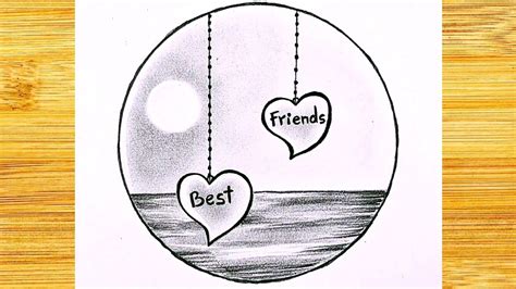 Special Drawing For Best Friends Simple And Easy Pencil Drawings Step