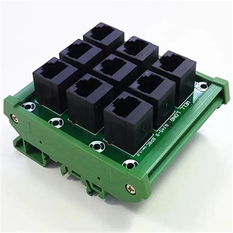 DIN Rail Mount RJ Module RJ P C Jack Way Buss Breakout Board Terminal Block Connector