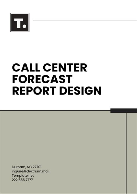 Free Call Center Forecast Report Design Template To Edit Online