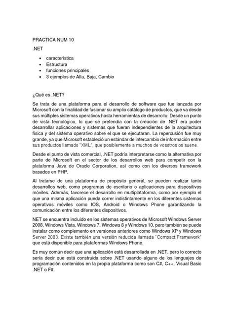 Practica 10 Lab Programacion Web Pdf Net Framework Software De