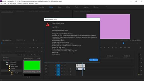 Solved Premiere Pro CC Import Green Glitch Render Er Adobe Community
