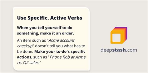 Use Specific Active Verbs Deepstash