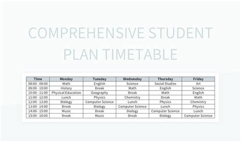 Free Planning Timetable Templates For Google Sheets And Microsoft Excel Slidesdocs