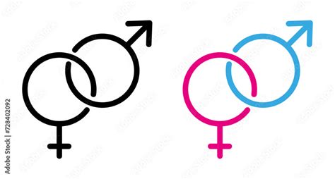 Unisex Icon Set Gender Neutral Male Female And Man Women Vector Symbol
