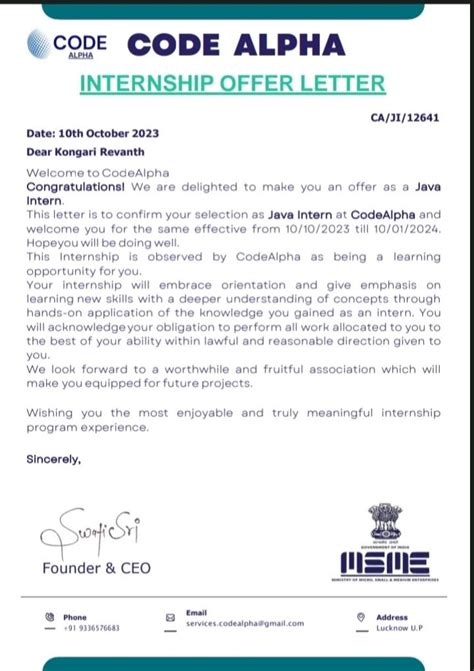 Firstinternship Java Revanth Kongari