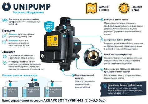 Блок управления насосом с гидроаккумулятором unipump акваробот м схема ...