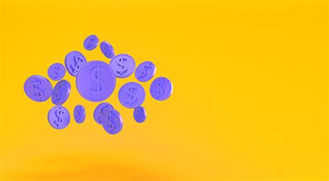 황금 달러 동전은 노란색에 고립 떨어지는 최소 미국 달러 동전 은행 및 투자 개념 3d 렌더 3차원 형태에 대한 스톡 사진 및 기타 이미지 Istock