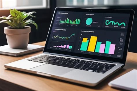 Premium Photo Kpi Business Analytics Dashboard On Laptop Computer