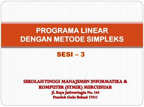 Ppt Programa Linear Dengan Metode Simpleks Powerpoint Presentation Free Download Id 6272666