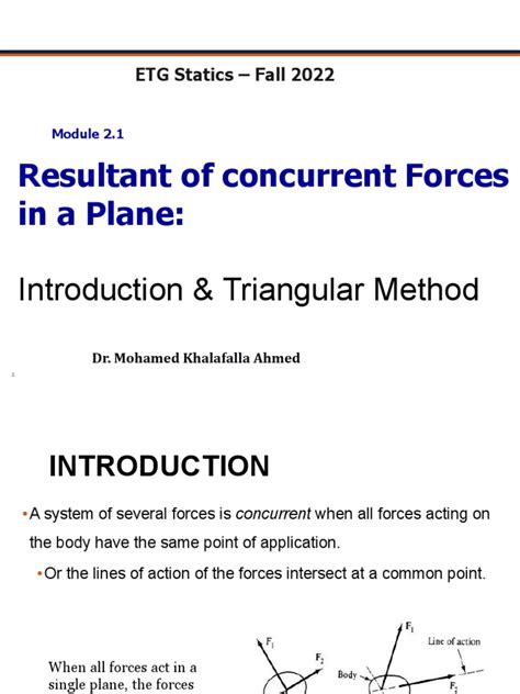 2 1 Resultant Of Concurrent Forces Triangular Method Pdf Euclidean Vector Triangle