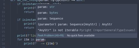 Bogus Anystr Is Not Iterable Error · Issue 796 · Microsoftpyright · Github