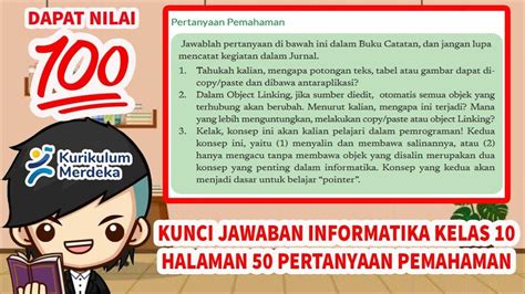 Kunci Jawaban Informatika Kelas 10 Hal 50 Apakah Konsep Kedua Akan Menjadi Dasar Untuk Pointer