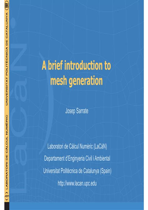 A Brief Introduction To Mesh Generation Docslib