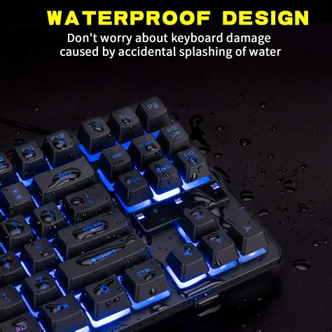 CHOCNHOW Gaming Keyboard And Mouse Light Up Keyboard 87Keys Computer Keyboard And Mouse 4 Levels