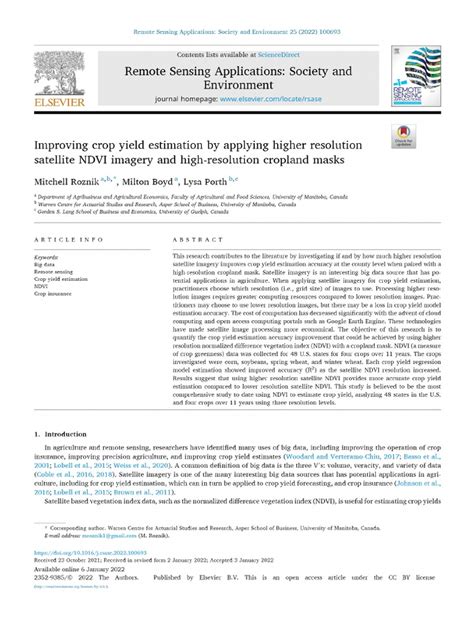 Improving Crop Yield Estimation By Applying Higher Resolution Satellite