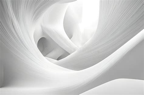 Abstract White Architectural Structure With Curved Lines And Organic