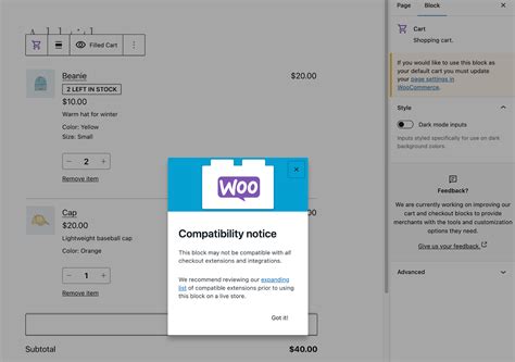 Editor Add An Alert Notice About Possible Incompatibilities To The Cart And Checkout Blocks