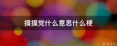 摸摸党什么意思什么梗 业百科