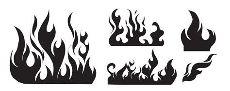 Fire Flames Set Vector Icons 24274766 Vector Art At Vecteezy
