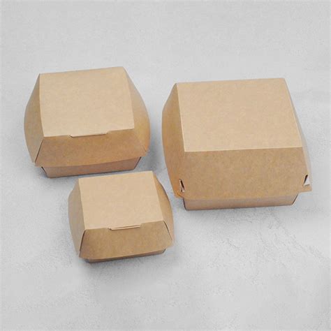 กล่องเบอร์เกอร์ สำเร็จรูป กระดาษคราฟ สีน้ำตาล 11 5x8 ซม แพ็ค 50 ใบ