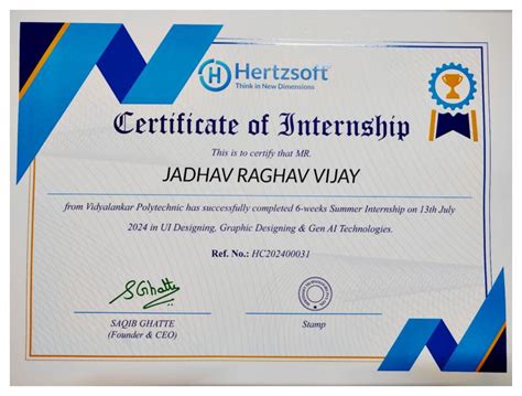 Raghav Jadhav On Linkedin Internship Hertzsoft Softwaredevelopment Graphics Offerletter