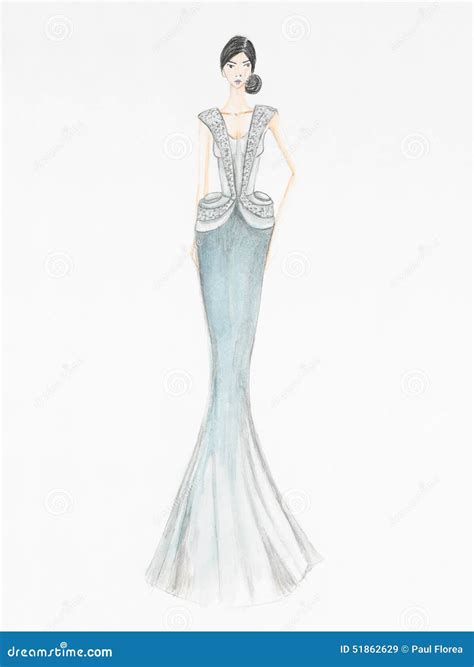 Beautiful Stylish Cocktail Dress Stock Illustration Illustration Of