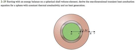 2 25 Starting With An Energy Balance On A Spherical Shell Volume Element Derive The One