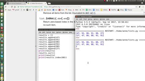 python3 lists more methods youtube