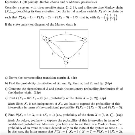 solved question 1 50 points markov chains and conditional