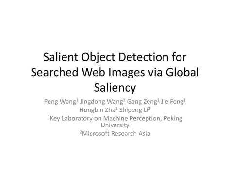 Ppt Salient Object Detection For Searched Web Images Via Global
