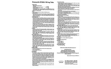 Doxycyclin Stada® 100 Mg Tabs Nhà Thuốc 5g