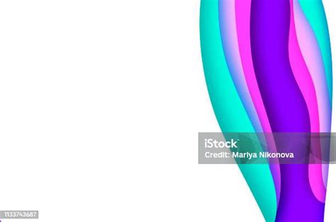 종이 컷 모양과 3d 추상적 인 배경 계층화 된 터널 풍경 파도 배경입니다 현대 배너입니다 그림자 상자 비즈니스 프리 젠 테이