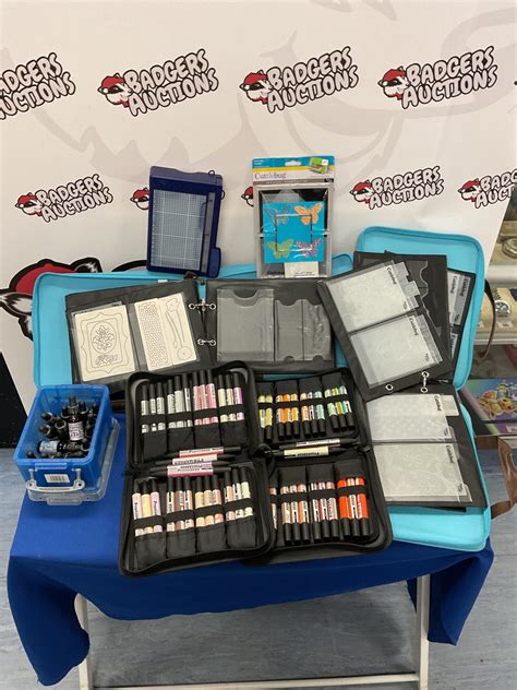 Cuttlebug Embossing Set With Prove Craft Stencils And Promarker Pens Badgers Auctions On Site