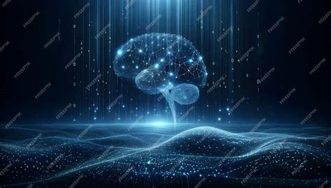 Premium Ai Image Digital Brain Matrix Glowing Neural Network Amidst Binary Code Walls