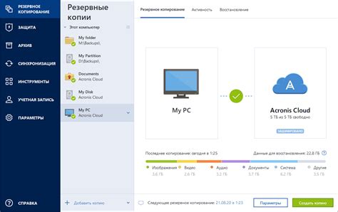 Резервное копирование всех данных на компьютере Acronis Cyber Protect