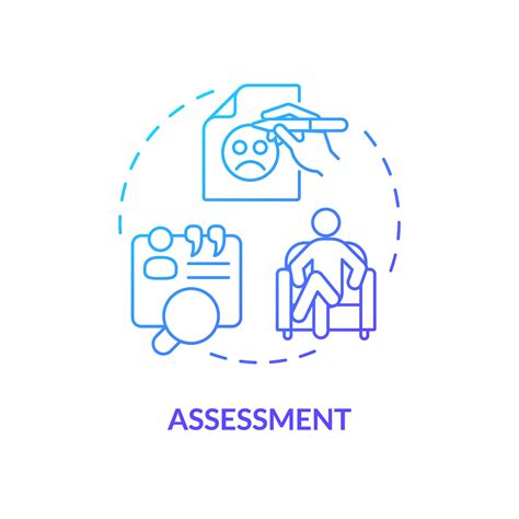 2d Gradient Assessment Blue Thin Line Icon Concept Isolated Vector