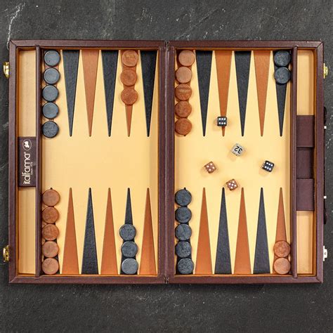 Italfama Backgammon Set Brown Leatherette