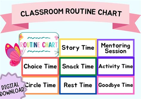 Printable Classroom Routine Chart Classroom Decoration Etsy