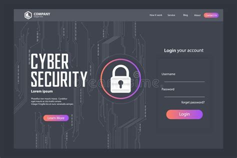 Cyber Security Landing Page Vector Template Design Stock Vector Illustration Of Data Lock